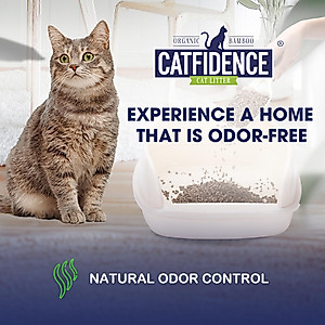 The Original Poop Bags® Cat Litter - Catfidence® Organic Bamboo Unscented, Dust Free Kitty Litter - Long Lasting Odor Control & Fast Drying Cat Litter for Multi-Cats - (21lb Cat Litter)