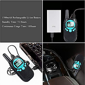 Rechargeable Walkie Talkies for Adults 5 Mile Long Range Boys Walkie-talkies 2 Pack 22CH 0.5W License Free FRS Two Way Radio with Flashlight Easy to Use for Family Camping Trip