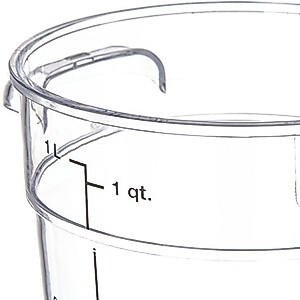 Carlisle FoodService Products 1076107 StorPlus Polycarbonate Round Container, 1 Quart Capacity, Clear (Case of 12)