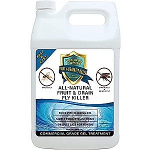 Fruit Fly & Drain Fly Killer - Simple Commercial Drain Gel Treatment - Eliminates Gross Fruit Flies, Drain Flies, Sewer Flies & Gnat Infestations from Any Drain. Fast & Easy - (128 Oz, Case of 4)