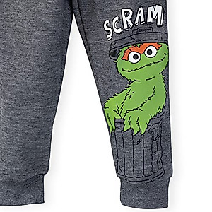 Sesame Street Elmo Cookie Monster Oscar The Grouch Toddler Boys Fleece 3 Pack Pants Blue/Gray/Red 3T