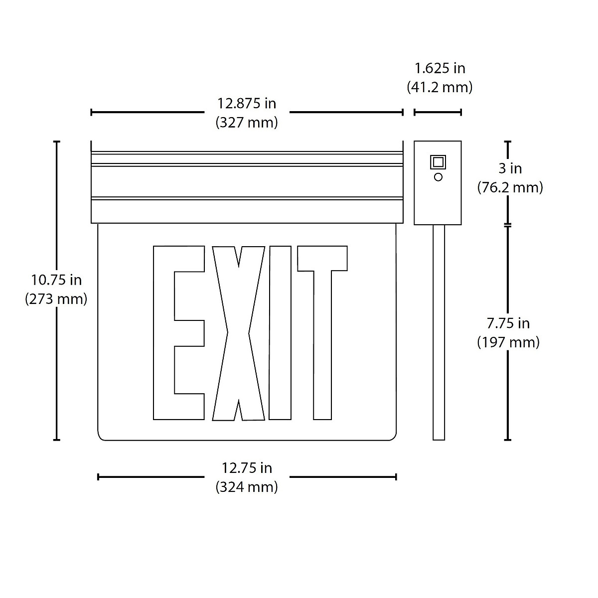 NICOR Lighting LED Emergency Exit Sign, Mirrored with Green Lettering (EXL2-10UNV-AL-MR-G-2)