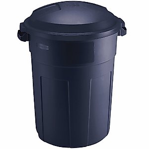 RUBBERMAID FG289487BLAZB Two Roughneck 32 Gallon Trash Cans with Snap On Lids