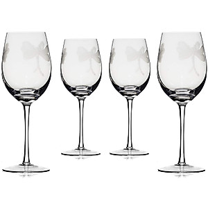 The Wine Savant Dragonfly Wine Glasses For White and Red Wine, Water or Whiskey, Each Glass Is Individually Sand Etched - Dragonfly Wine Glasses (Stemmed)