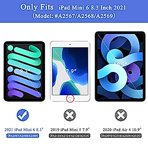 Soke New iPad Mini 6 Case 2021 with Pencil Holder - [Full Body Protection + 2nd Gen Apple Pencil Charging + Auto Wake/Sleep], Soft TPU Back Cover for 2021 iPad Mini 6th Generation 8.3 inch(BookBlack)