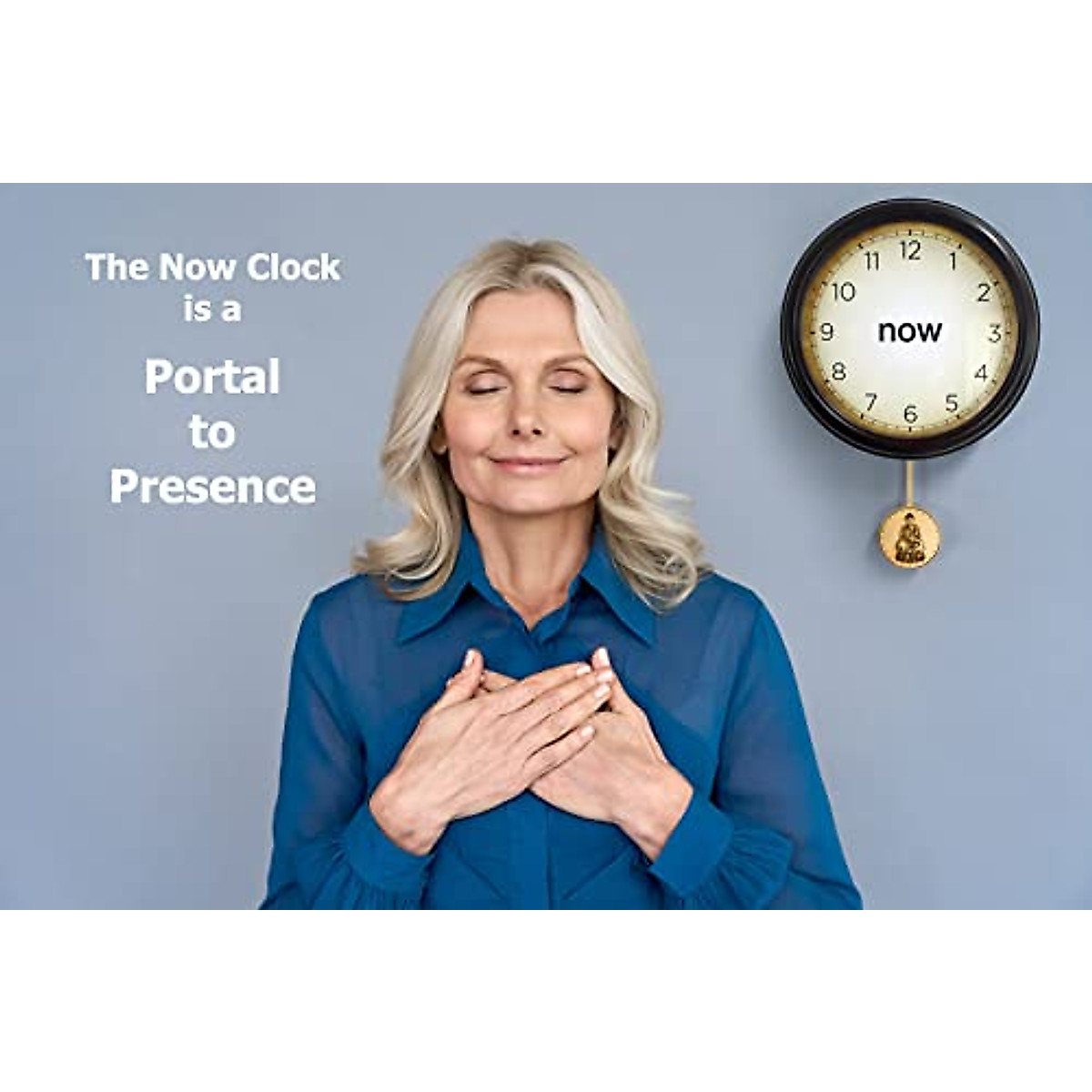Now Clock - Mindfulness, Zen, Buddhist Decor for Your Home, Office, Yoga or Meditation Room - Unique Gift That Helps You to Be Present & Relax into The Power of Now - (Om Pendulum)