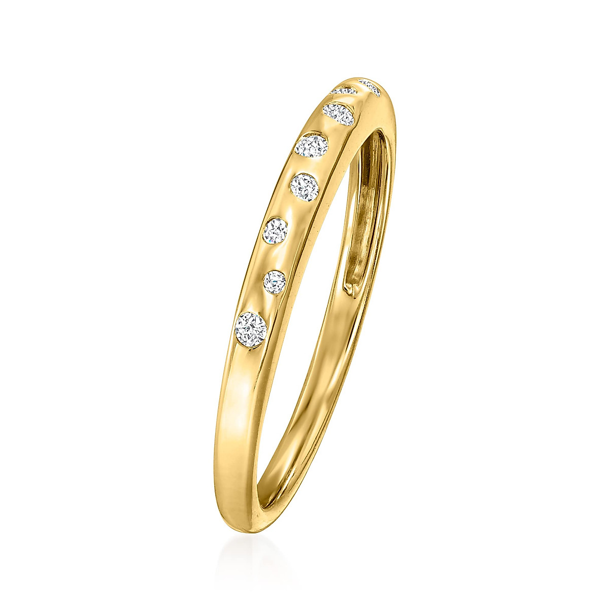 RS Pure by Ross-Simons 0.10 ct. t.w. Diamond Dotted Ring in 14kt Yellow Gold. Size 7