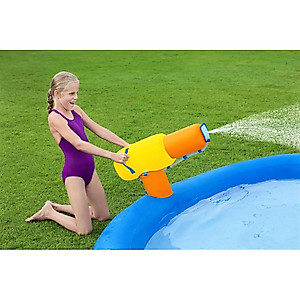 Bestway H2OGO! Mount Splashmore Kids Inflatable Outdoor Backyard Water Slide Splash Mega Park Toy w/Climbing Wall, Slide, Splash Zone, & Spray Blaster.