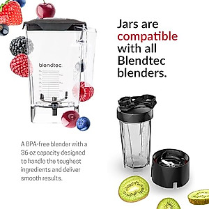 Blendtec Original Designer Series Blender and 90 Oz WildSide+ Jar - Kitchen Blender Bundle - Black
