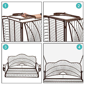 Patio Porch Hanging Swing Chair Garden Deck Yard Bench Seat Outdoor Furniture Brown