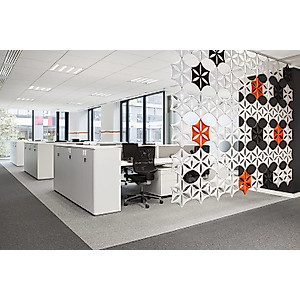 OSHIYINN White 3D Flower Venus 14"x12" Hanging Room Divider Panel Felt Fiber Surface High Density Polyester Fiber Board Cut Room Partition Home Decoratio(12 Pcs)