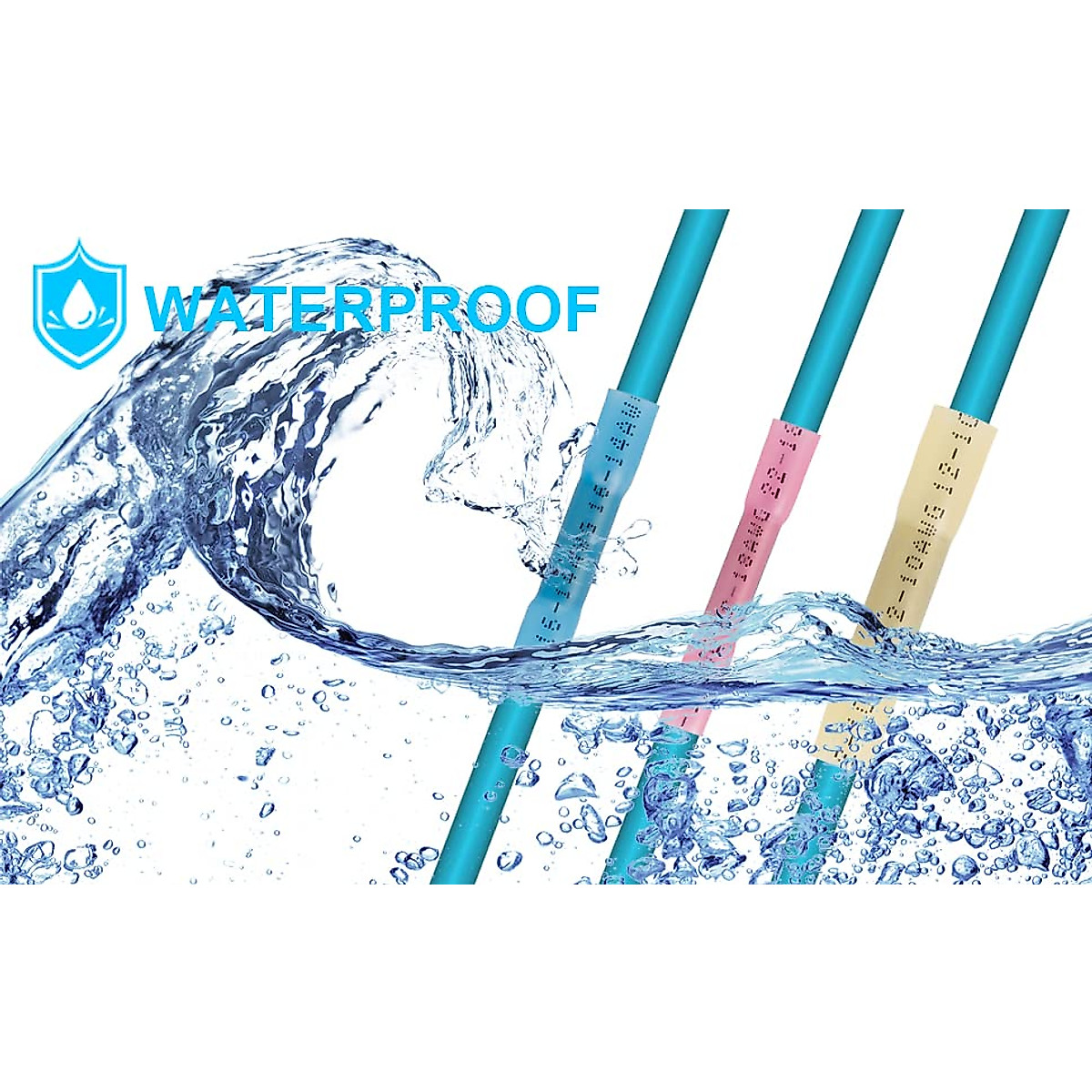 630PCS Heat Shrink Butt Connectors AWG16-14 Insulated Marine Grade Electrical Wire Connectors, Tinned Red Copper 0.8mm, Insulated Waterproof Crimp Terminals Butt Splice for Cable,Boat,Wiring