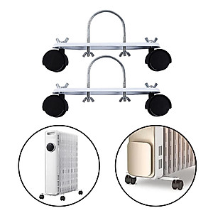 2 Sets of Mobile Pulley Brackets, Casters Swivel Replacement Wheels for Oil Filled Heater Mounted Roller Wheel, 360 Degree Rotary Caster Easy to Move 8.3inch Long Accessories