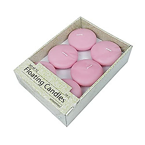 Zest Candle 12-Piece Floating Candles, 3-Inch, Light Rose