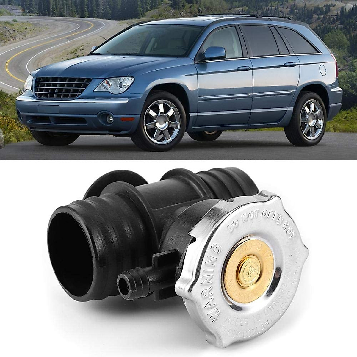 Radiator Coolant Filler, Duokon radiator filler neck, Radiator with T-Branch Water Pipe Kit 55116901AA 1993-2007