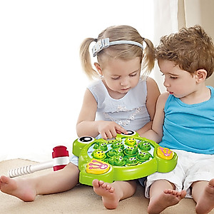 PowerTRC Whack A Frog Game Toys for Toddlers, Whack A Mole Frog Pounding Baby Toy Set with 2 Hammers for 2 3 4 5 Year Old Boy, Birthday Gift for Toddler Boy Toys