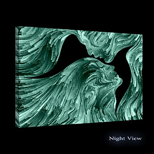 Startonight Canvas Wall Art Abstract - Kissing in Eternity, Multicolored Painting - Large Artwork Print for Living Room 32" x 48"