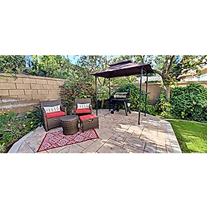 8'x 5' Gazebo Canopy Tent with Air Vent Tent for BBQ Outdoor Patio Grill Gazebo, Party Patios Large Garden Commercial Use Backyard Events Etc, Easy to Assemble, Elegant Design, Good Stability - Brown