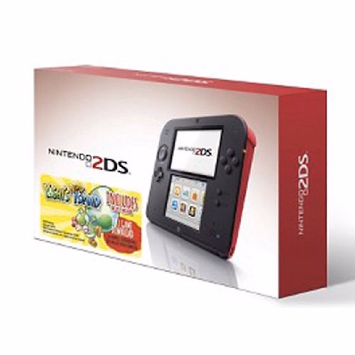 Nintendo 2DS Red Console with Yoshi's New Island Game