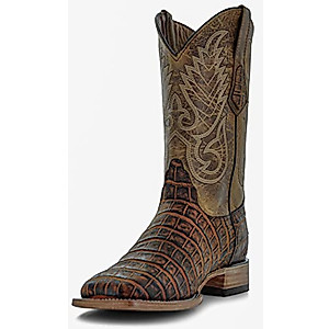 Soto Boots Mens American Gator Belly Print Boots H50035 (Tan,12)