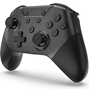 GCHT GAMING Switch Pro Controller for Nintendo Switch/Switch Lite/PC Support Wakeup, Turbo, Remote Gamepad with Joystick, Gyro Axis, Double Vibration Functions (Black)