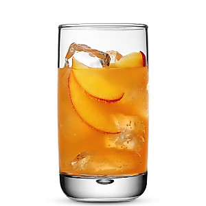 Set of 4 Highball Glasses 16 Oz Collins Cocktail Drinking Glass Cups, Bubble Base Glassware for Water, Juice, Cocktails, Beer Pint Glasses, Modern Basic Tumblers.