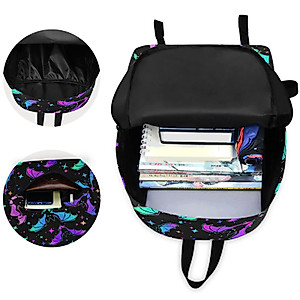 ZzWwR Stylish Rainbow Colors Bats Stars Unisex Travel Laptop Backpack Durable Large Computer Bag Ideal for Back to School Bookbags Work