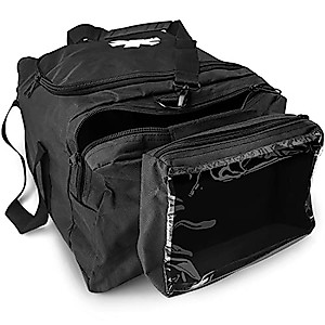ASA TECHMED Large EMT First Responder Trauma Medical Bag Empty for Home 21x12x9 Inches, Office, School, EMTs, Paramedics, First Responders, Black