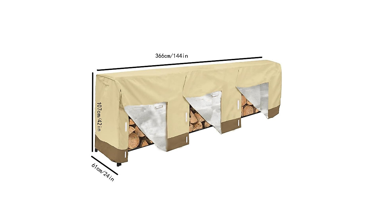 LLPUSLUO 12Ft Waterproof Firewood Rack Cover