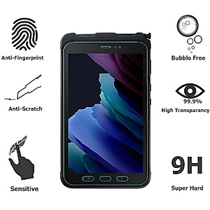 Epicgadget [2-Pack] Glass Screen Protector for Samsung Galaxy Tab Active3 8.0" Inch (SM-T570/SM-T575/SM-T577) - Tempered Glass Film/High Definition/9H Hardness