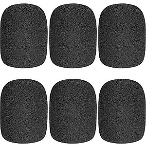 ChromLives Microphone Cover Microphone Windscreen Foam Cover Black Top Grade 6 Pack