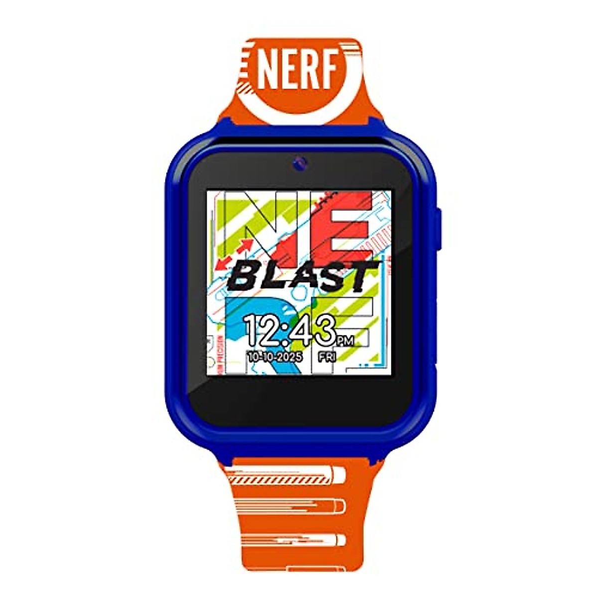 Accutime Nerf Kids Orange Educational Learning Touchscreen Smart Watch Toy for Girls, Boys, Toddlers - Selfie Cam, Learning Games, Alarm, Calculator, Pedometer & More (Model: NRF4020AZ)