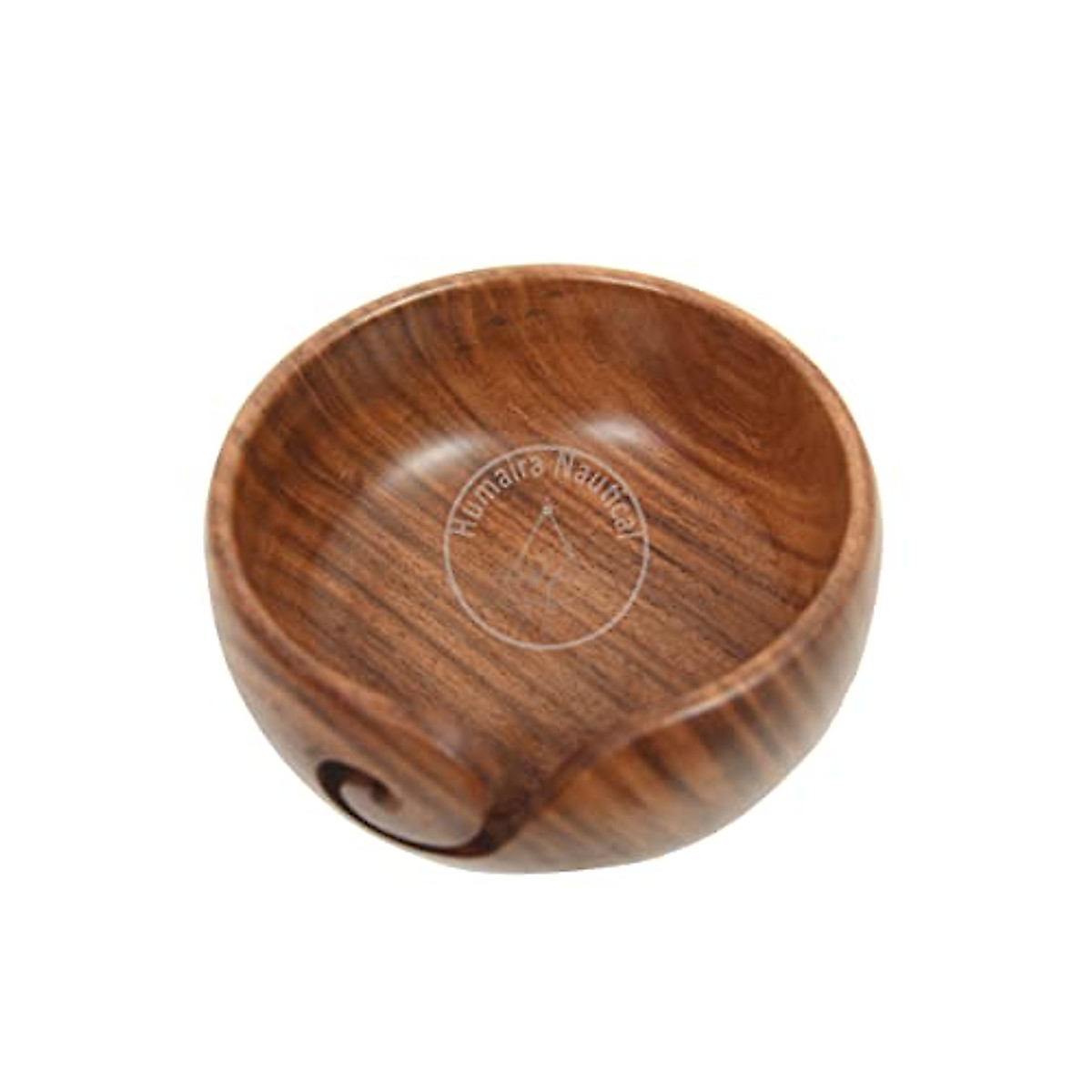 Humaira Nautical Wooden Yarn Bowl Knitting Bowl Large Crochet Yarn Holder Handmade Crocheting Accessories and Supplies Organizer