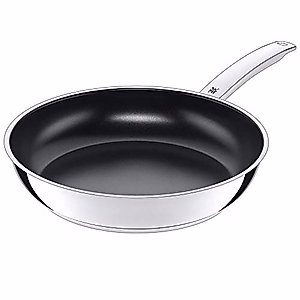 WMF Frying Pan Coated with Devil Pouring Rim Stainless Steel Handle, Silver, 28 cm