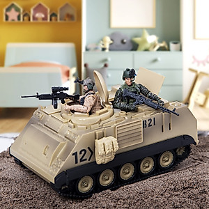 Sunny Days Entertainment M1114 Up-Armored Humvee – Vehicle Playset with Action Figure and Realistic Accessories | 9 Piece Military Toy Set for Kids – Elite Force