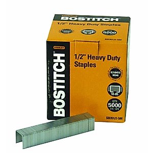 Bostitch Office SB351/2-5M Heavy Duty Premium Staples, 55-85 Sheets, 0.5-Inch Leg, 5,000 Per Box (Packaging may vary)