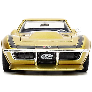 Jada Toys Big Time Muscle 1:24 1969 Chevy Corvette Stingray ZL-1 Die-cast Car Gold, Toys for Kids and Adults