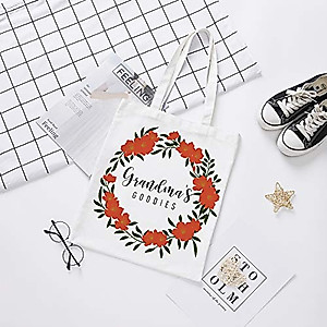 Ihopes Funny Grandma 12 Oz Reusable Tote Bag | Grandma's Goodies Canvas Tote Bag | Cute Grandma Gift/Mother Gift