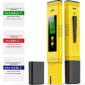 versando Digital pH Meter, pH Meter for Water, 0-14 pH Measurement Range pH Tester, 0.01 High Precision Water Quality Tester with ATC for Drinking Water Pool, Yellow