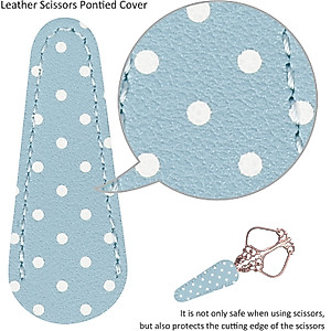 BIHRTC 4.5inch Embroidery Scissors Cross Stitch Scissors with Leather Scissors Cover Stainless Steel Sharp Pointed Tip Sewing DIY Tool for Needlework Artwork Sewing Handicraft