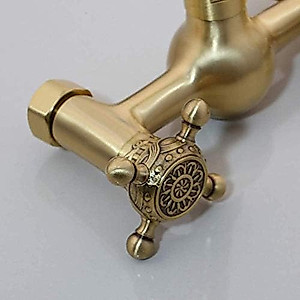 TECKI Kitchen Taps Faucet Bathtub Shower Faucet W/Brass Spray Wall Mount Hot and Cold Water Mixer Tap Bathroom Faucets Dual Handle 360 ​​Swivel