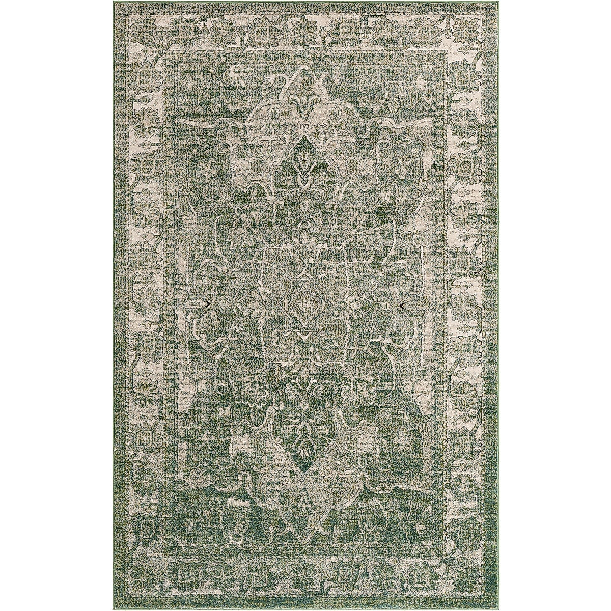Unique Loom Isabella Collection Area Rug - Adjani (5' 1" x 8' Rectangle, Green/ Ivory)