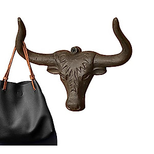 Coat Hooks Wall Mounted，JfwuHap 1 Piece Wall Hangers Iron Hook Bull Head Hook Animal Shaped Coat Hat Hooks Metal Wall Hooks Hangers Wall Hooks , Wall Hooks for Hanging Clothes Backpack Coats