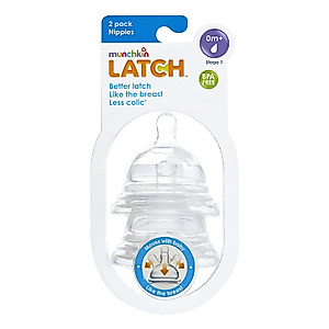 Munchkin Latch Stage 1 Nipple, 0 Plus Months, 2 Count