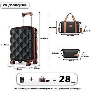 Somago Carry-On Hardside Lightweight 20-Inch Luggage Trolley Suitcase 4 Silence Spinner Wheels ABS, TSA Lock & Airline Approved