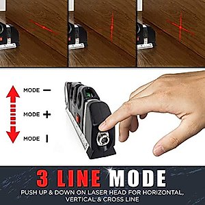 Ofircreation Stud Finder & Multifunction Device (Laser Level line, Leveler, Metric Ruler) - Stud Finder Wall Scanner With Laser Level Can Be Used as Pictures Hanging Tool and Ruler