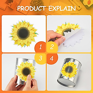 Sunflower Decals Car Stickers Waterproof Sunflower Stickers Vinyl Adhesive Flower Stickers for Car Bumper Classroom Window Laptop Car Decoration 4 (8 Pieces)