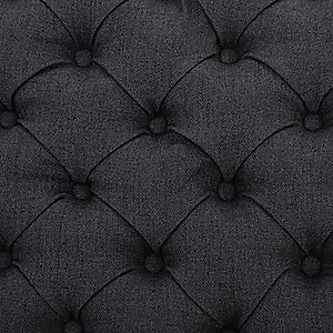 Christopher Knight Home Keiko Fabric Armed Storage Bench, Dark Grey, 19.50”D x 50.00”W x 19.25”H