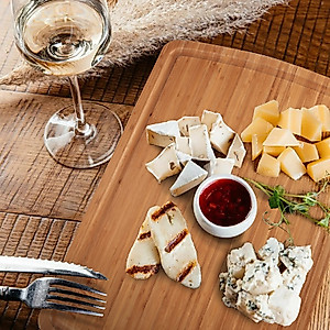 Bamboo Cutting Board, 30 x 20 Inch Kitchen Chopping Board for Meat, Vegetables, Fruits, Bread, Cheese with Juice Groove