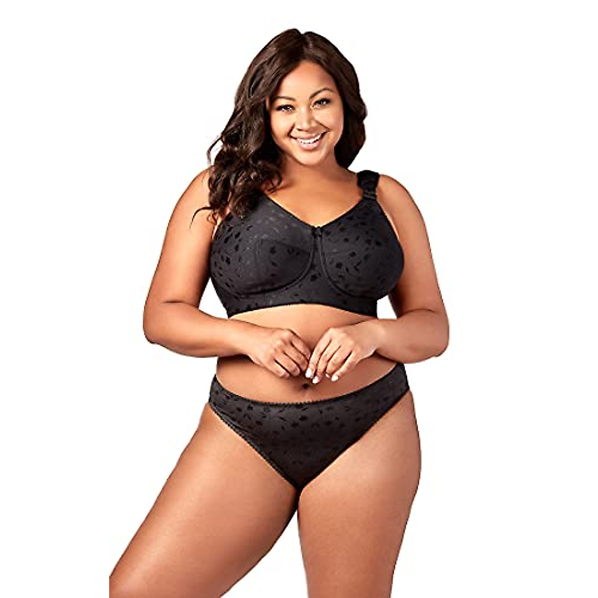 Elila Jacquard Full Coverage Full Support Softcup 1305 Black 50 L